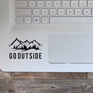 Go Outside Decal, Bumper Sticker, Mountains and Trees, Vehicle, Laptop ...