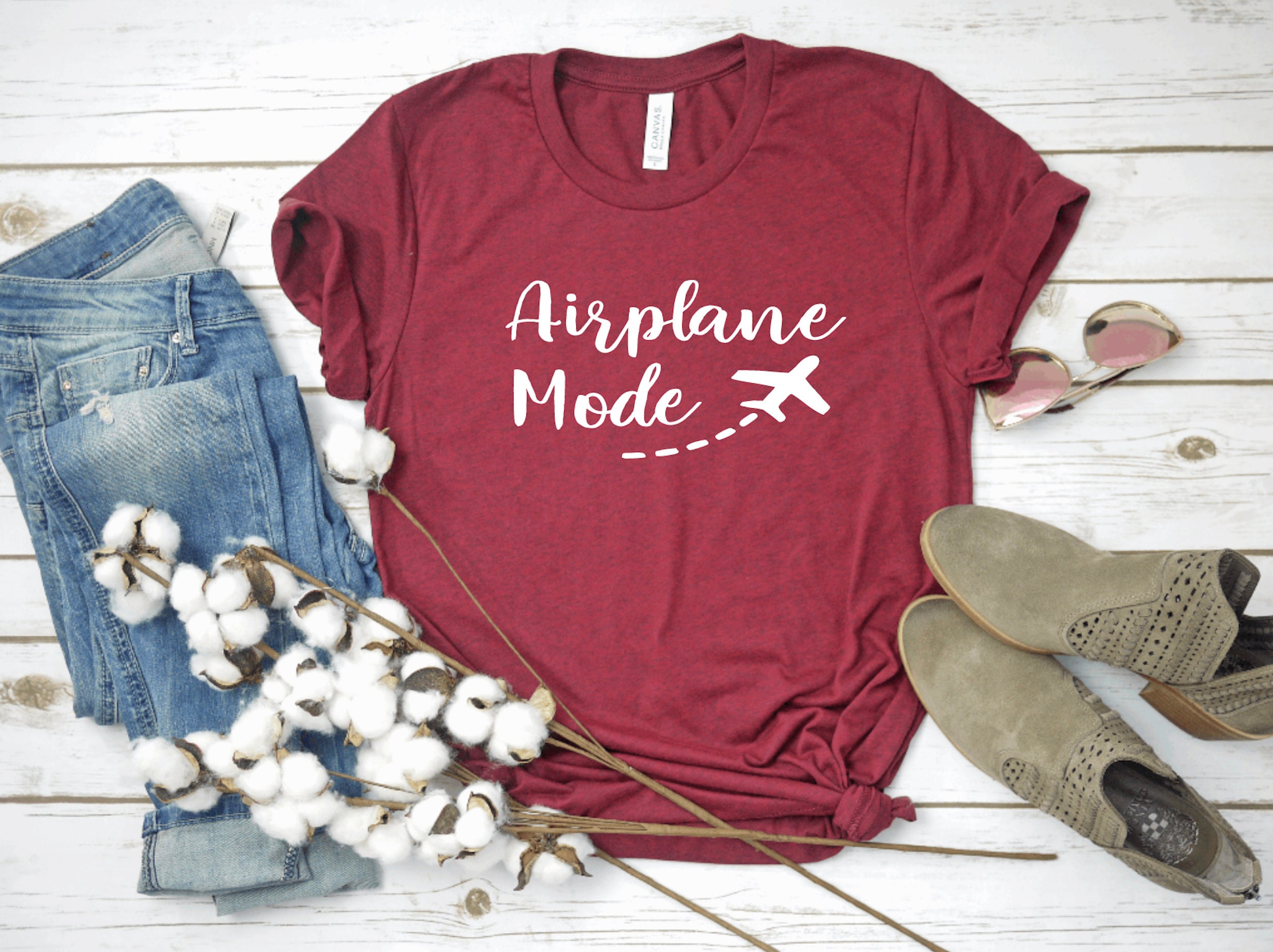 Airplane Mode Graphic Tee, Unisex T-shirt, Short Sleeve, Travel ...