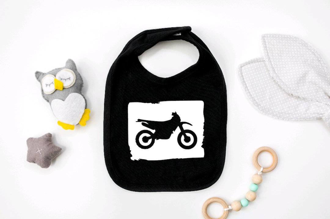 Dirt Bike Baby Bib, Motocross, Dirt Bike, Baby Shower, Newborn, Baby ...