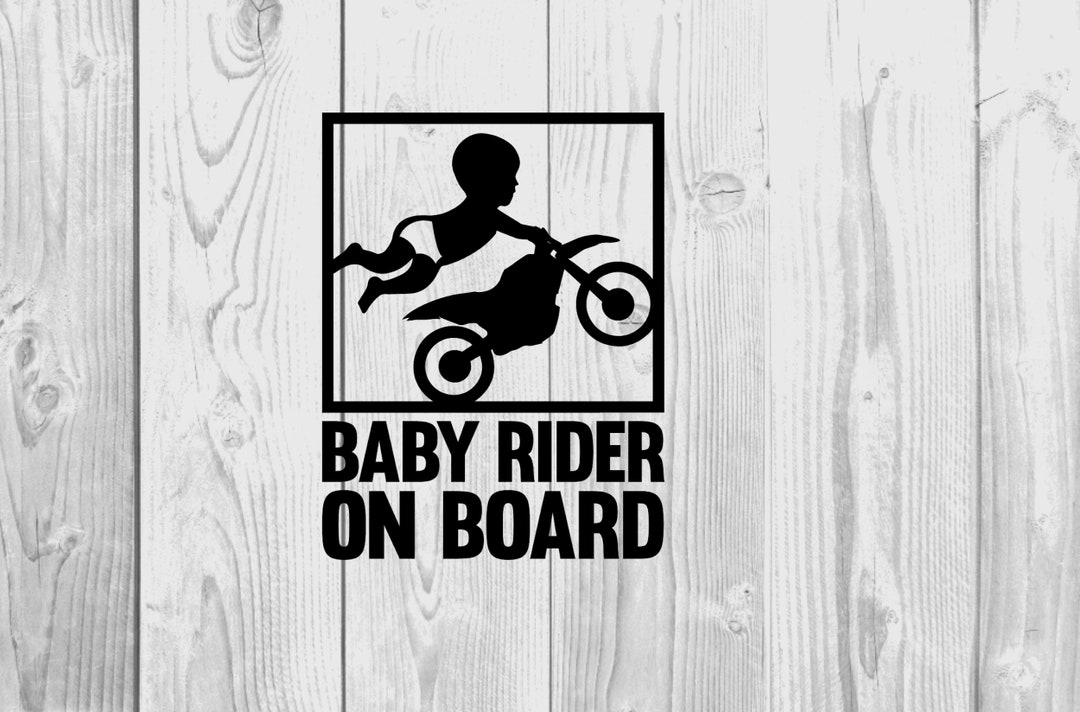 Baby Rider on Board Decal, Motocross, Bumper Sticker, Outdoor, Indoor ...