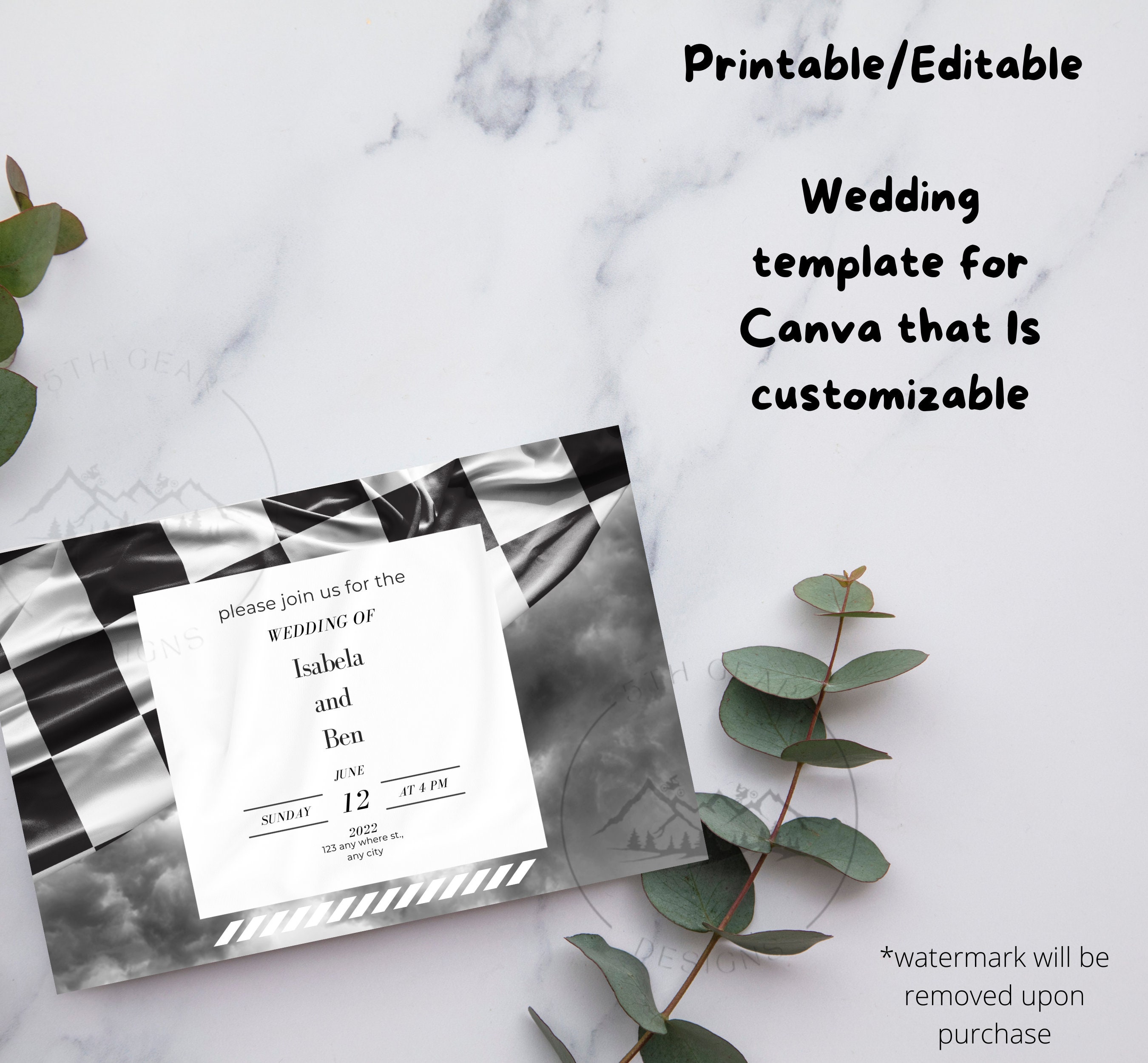 Racing Themed Wedding Invite Editable Digital Download NO - Etsy