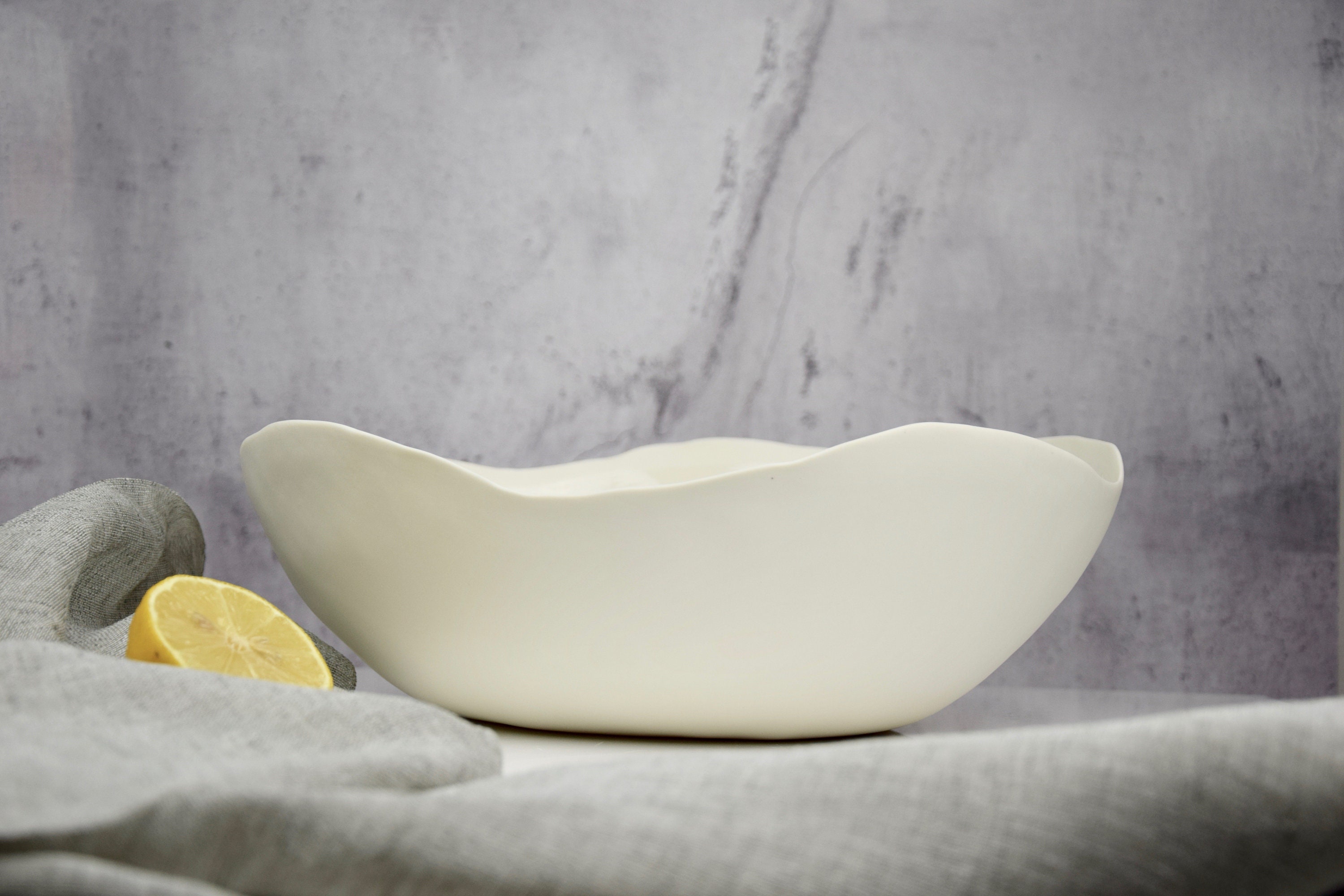 White Porcelain Maxi Serving Bowl Fruit Bowl Handmade in | Etsy