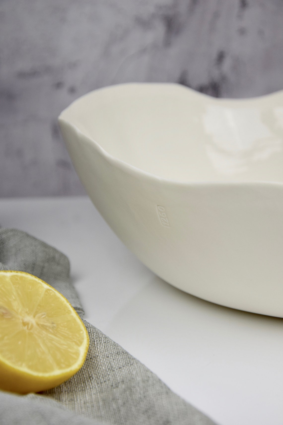 White Porcelain Maxi Serving Bowl Fruit Bowl Handmade in - Etsy