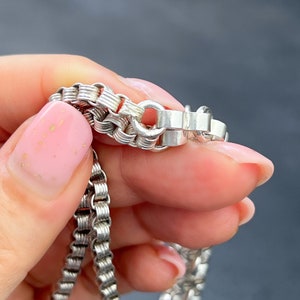 Antique Sterling Silver Fancy Link Chain With Dog Clip Charm Holder - Etsy