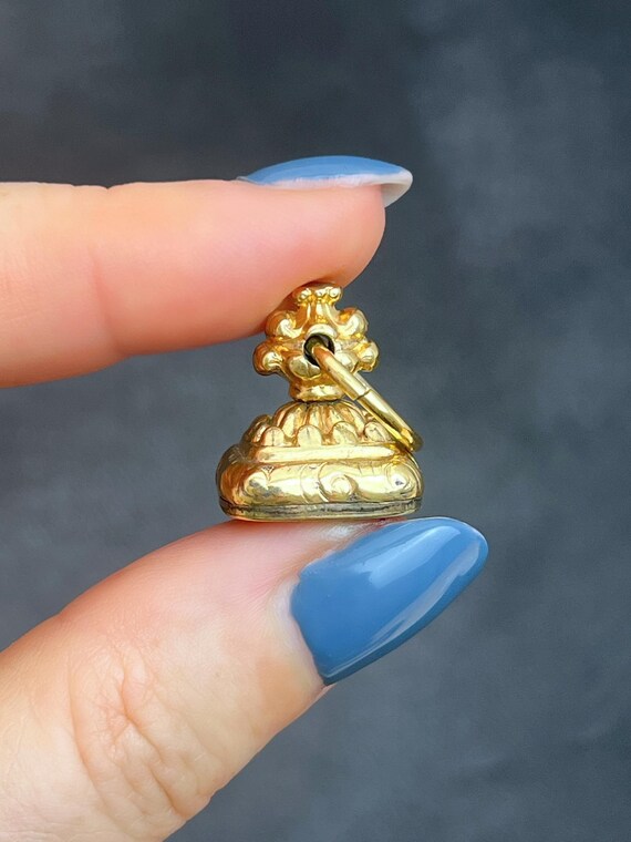 Antique Victorian Gilt Metal Anchor Carnelian Wax Sea… - Gem