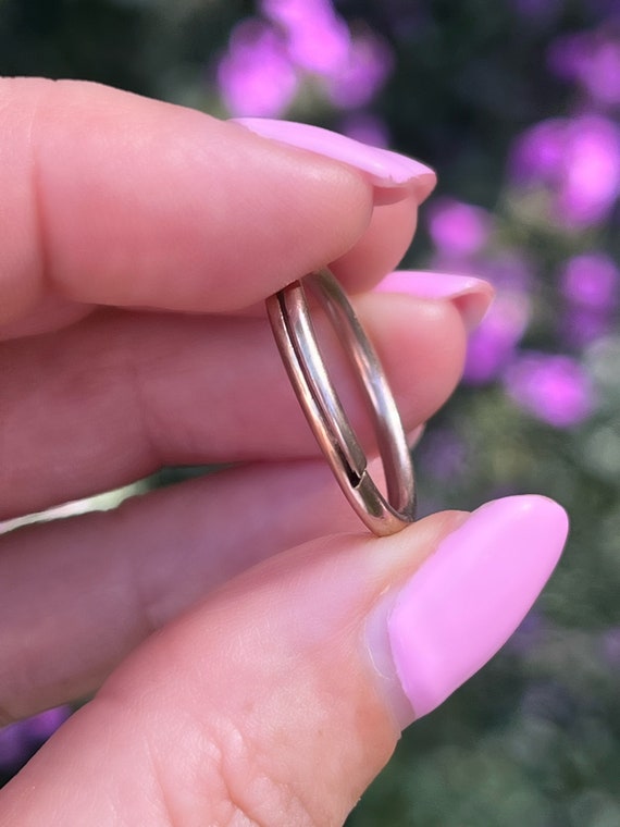 Antique Georgian Rose Gold Split Ring Charm Holder - Gem