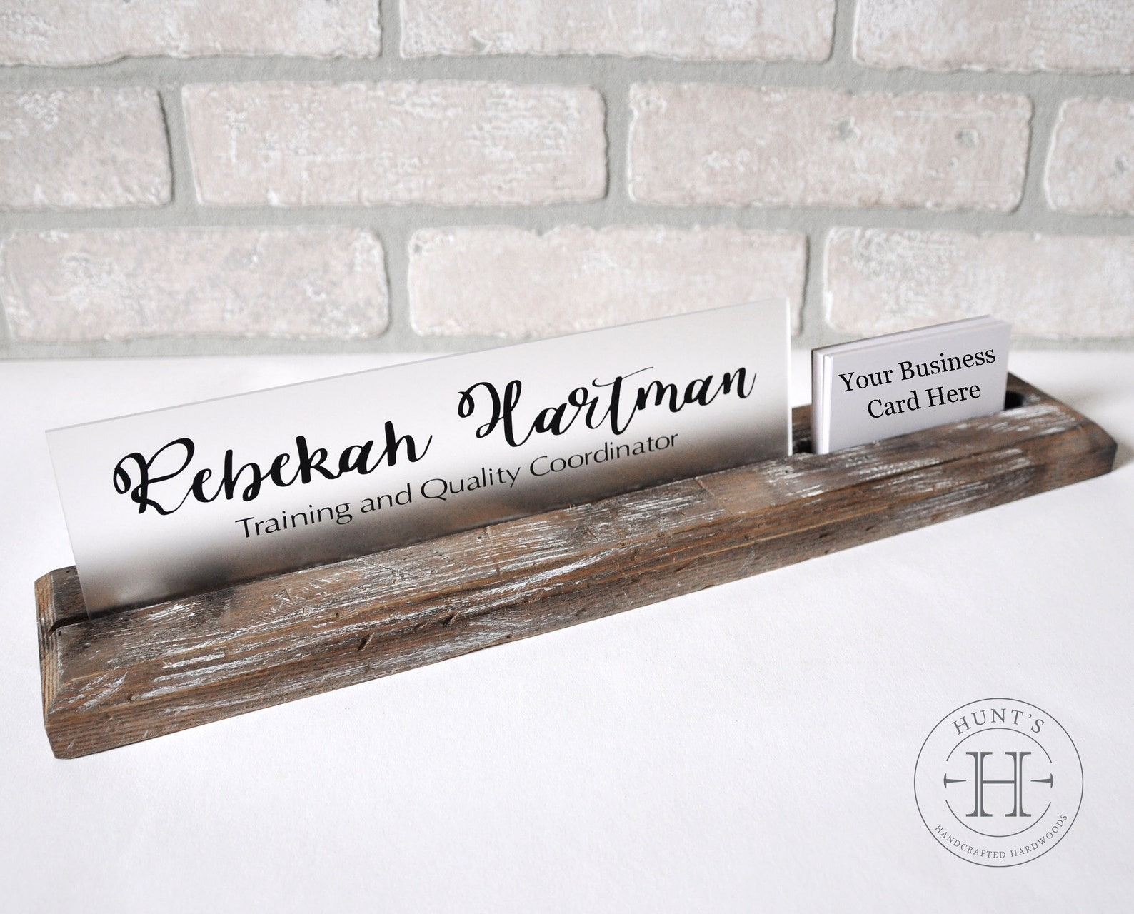 Distressed Personalized Desk Name Plate With Connected - Etsy