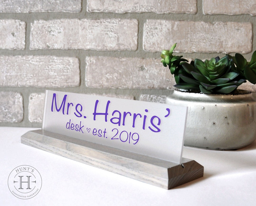 Rustic Desk Sign Modern Office Unique Name Tag Name Plate for Office ...