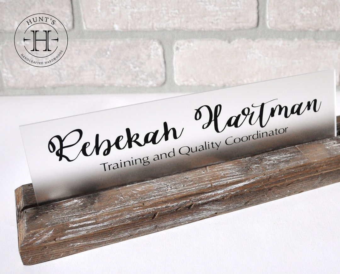Driftwood, Barn Wood, Rustic Desk Name Plate, Office Sign Decor, Shabby ...