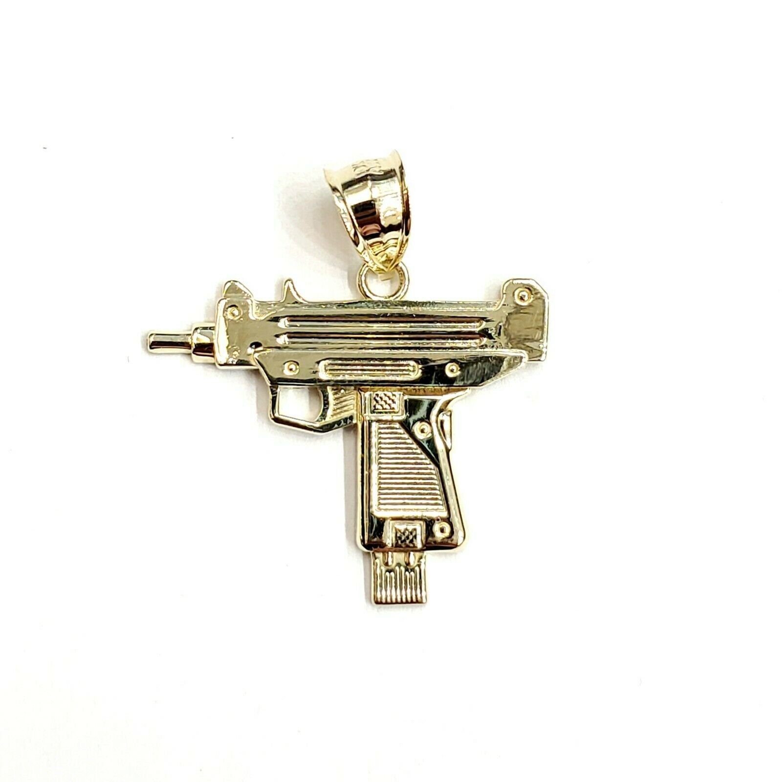 10k Yellow Gold Solid Uzi Machine Gun Pendant Charm Gift Male | Etsy