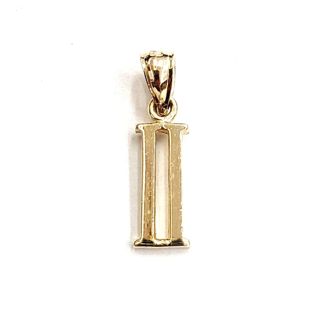 New 14KT Yellow Gold Solid Roman Number 2 Pendant Charm Gift Fine ...