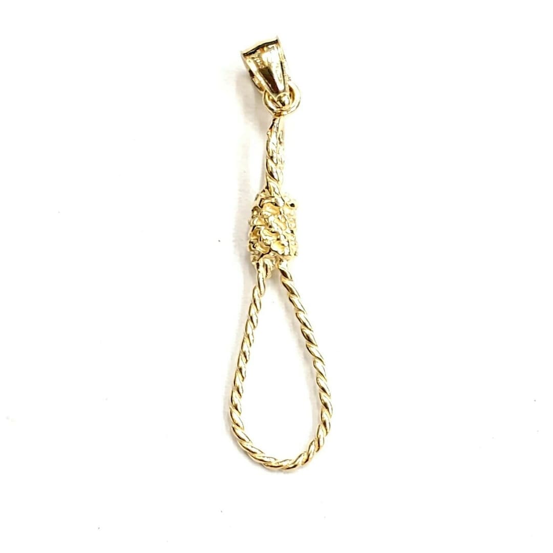 New 14k Yellow Gold Noose Rope 3D Pendant Charm Fine Jewelry Gift ...