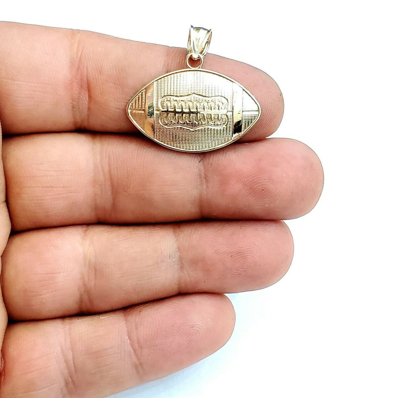New 10k yellow Gold football Pendant charm sport fine jewelry | Etsy