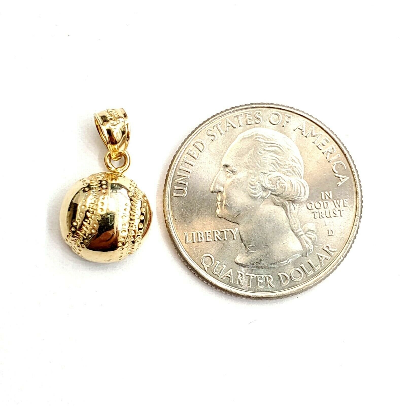 New 14k yellow Gold baseball Pendant charm sport game fine | Etsy