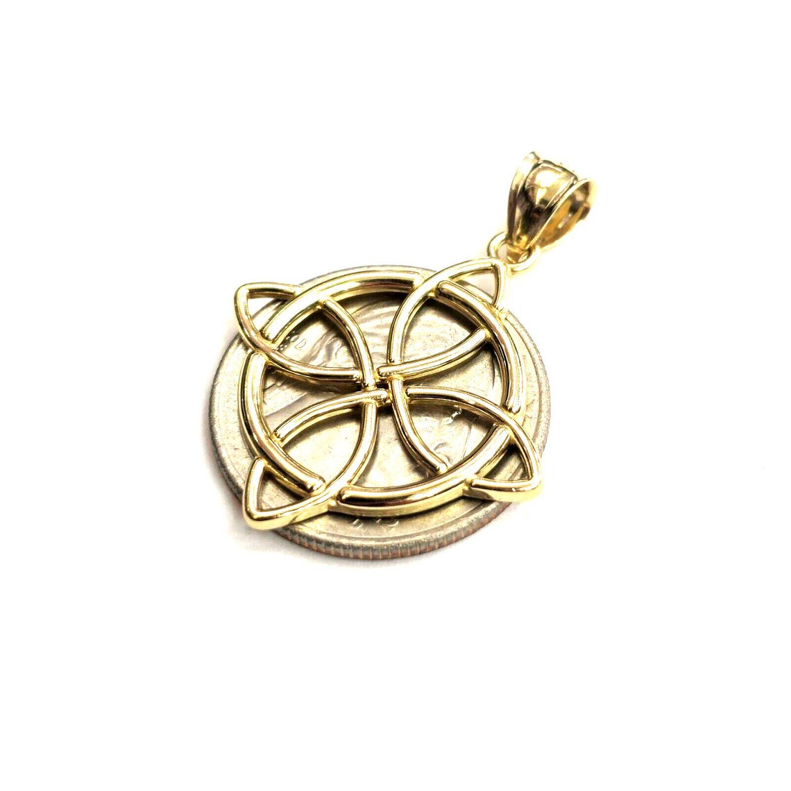 14k Yellow Gold Nudo De Bruja Witches Knot Pendant Gift Fine Jewelry ...