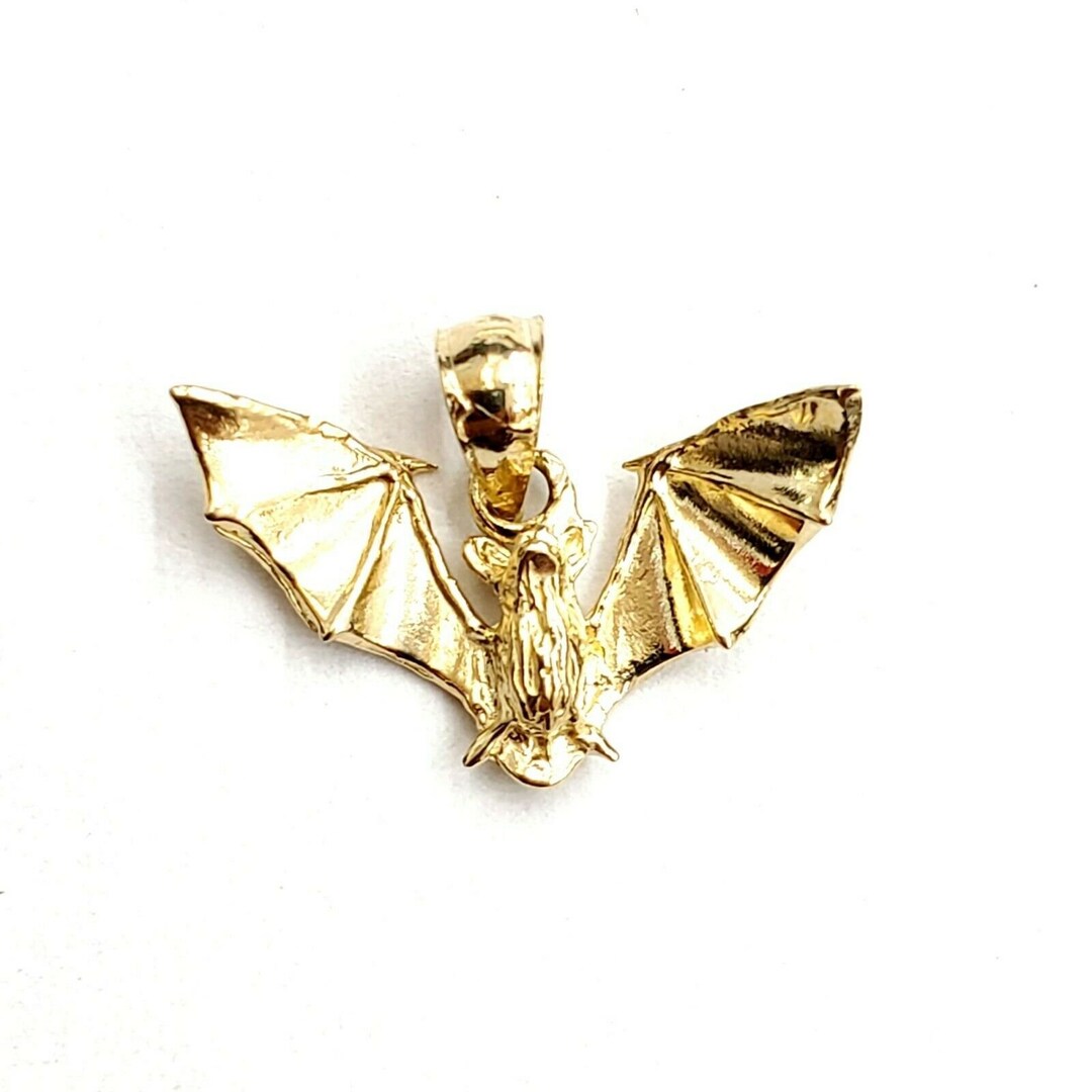 New 14k Yellow Gold Bat Full Body Pendant Charm Gift Fine Jewelry ...