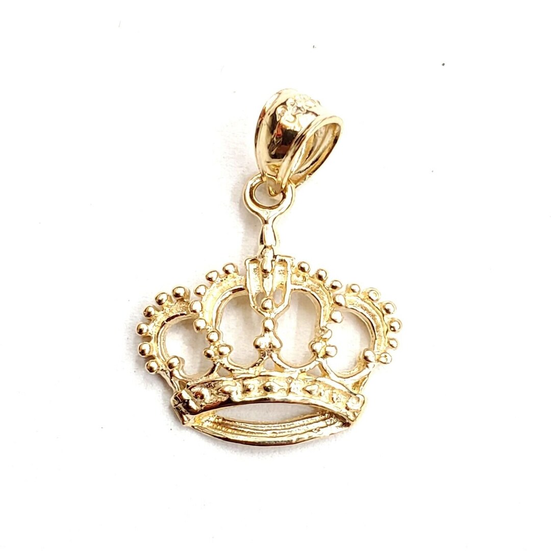 New 14k Yellow Gold Tiny Queen Crown Tiara Pendant Charm Gift - Etsy