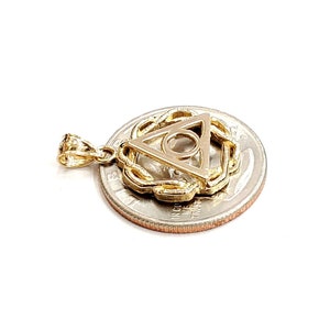 New 14k Yellow Gold Sobriety Symbol Recovery Medal Circle Triangle ...