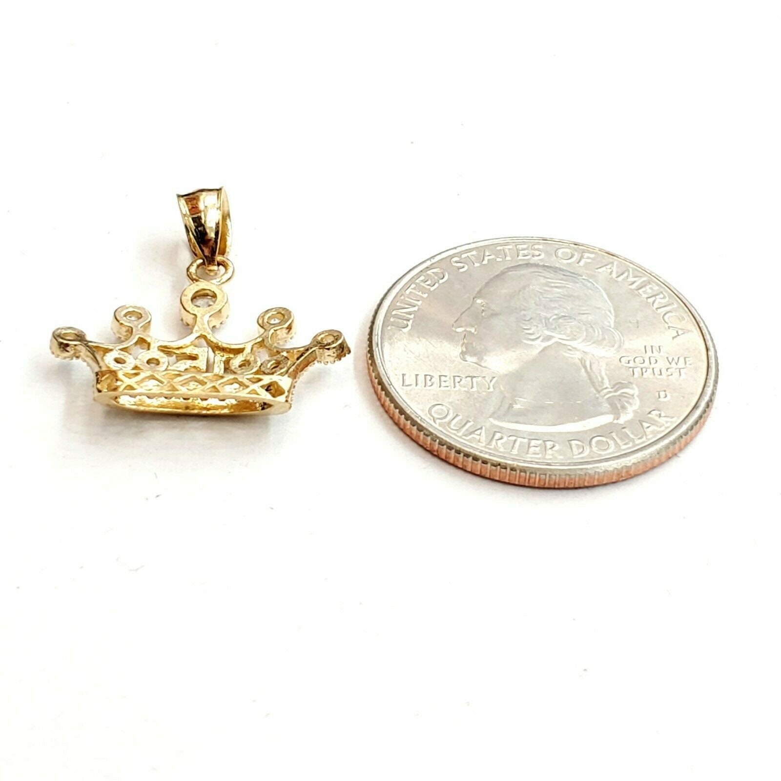 14k Yellow Gold 15 Años 15 Years Crown Pendant With Zirconia | Etsy
