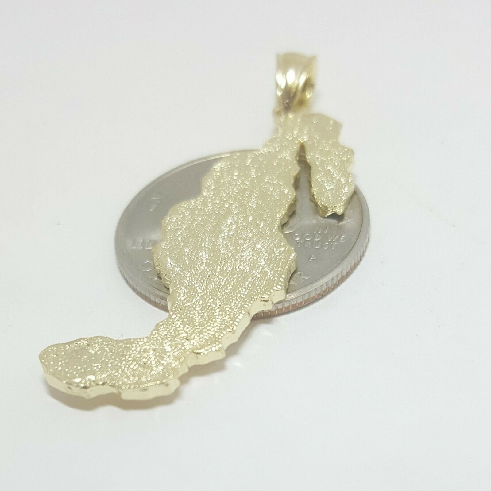 14k yellow gold mexico outline map pendant charm fine gift | Etsy