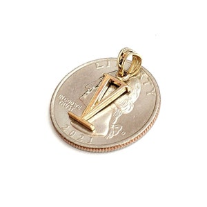 New 14KT Yellow Gold Solid Roman Number 5 Pendant Charm Gift Fine ...
