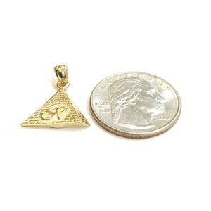 14k Yellow Solid Gold Egyptian Pyramid Eye of Horus Pendant Fine ...