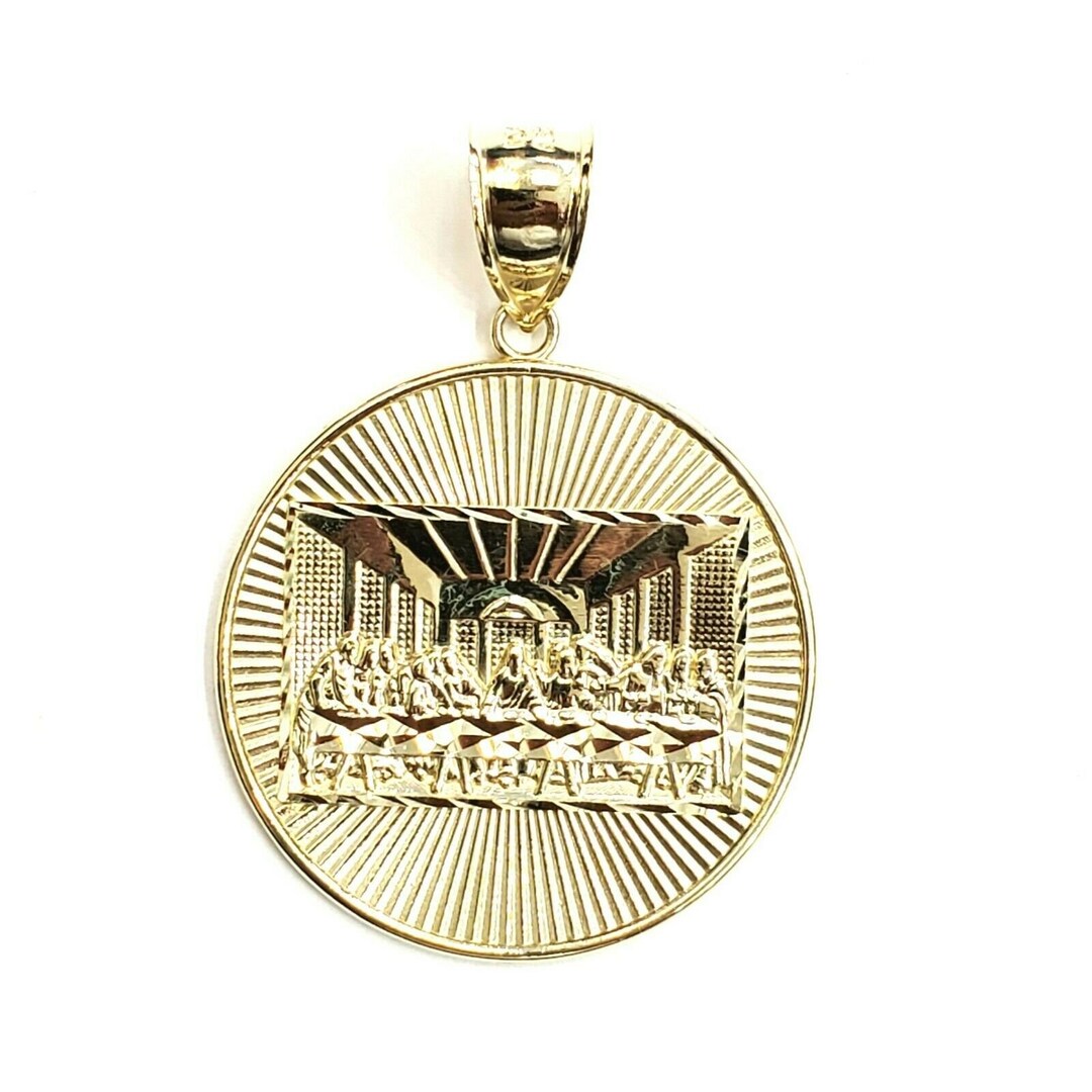 New 10k Yellow Gold Last Supper Pendant Charm Fine Gift Religions ...