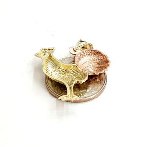 New 10k Gold Rooster Chicken Bird Pendant Charm Gift Fine Jewelry 3.7g ...