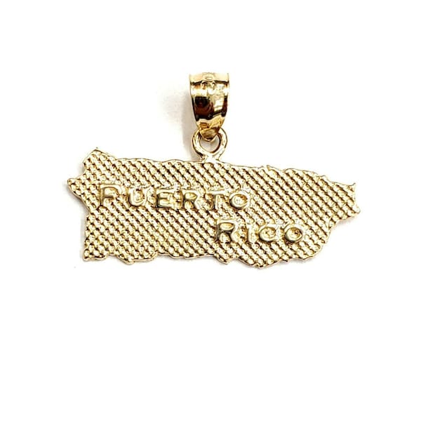 Gold Puerto Rico Pendant - Etsy