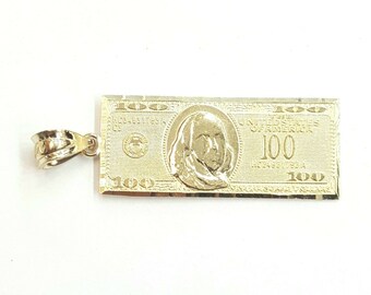 100 Dollar Bill Gold Pendant | Etsy
