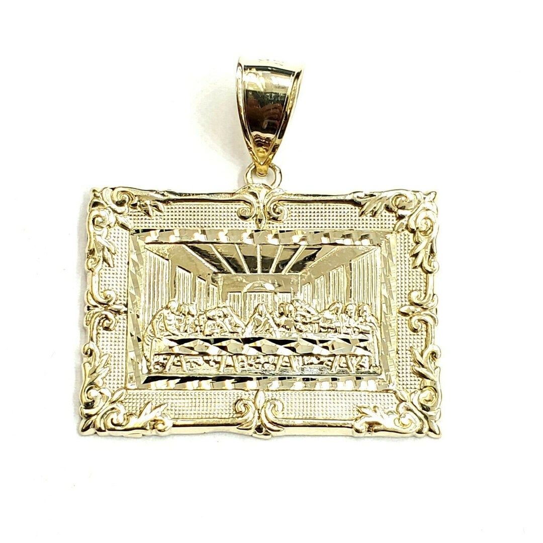 New 10k Yellow Gold Last Supper Pendant Charm Fine Gift - Etsy