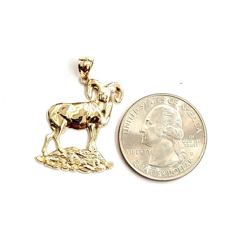 14k Yellow Solid Gold Ram Aries Zodiac Sign Charm Pendant Fine - Etsy