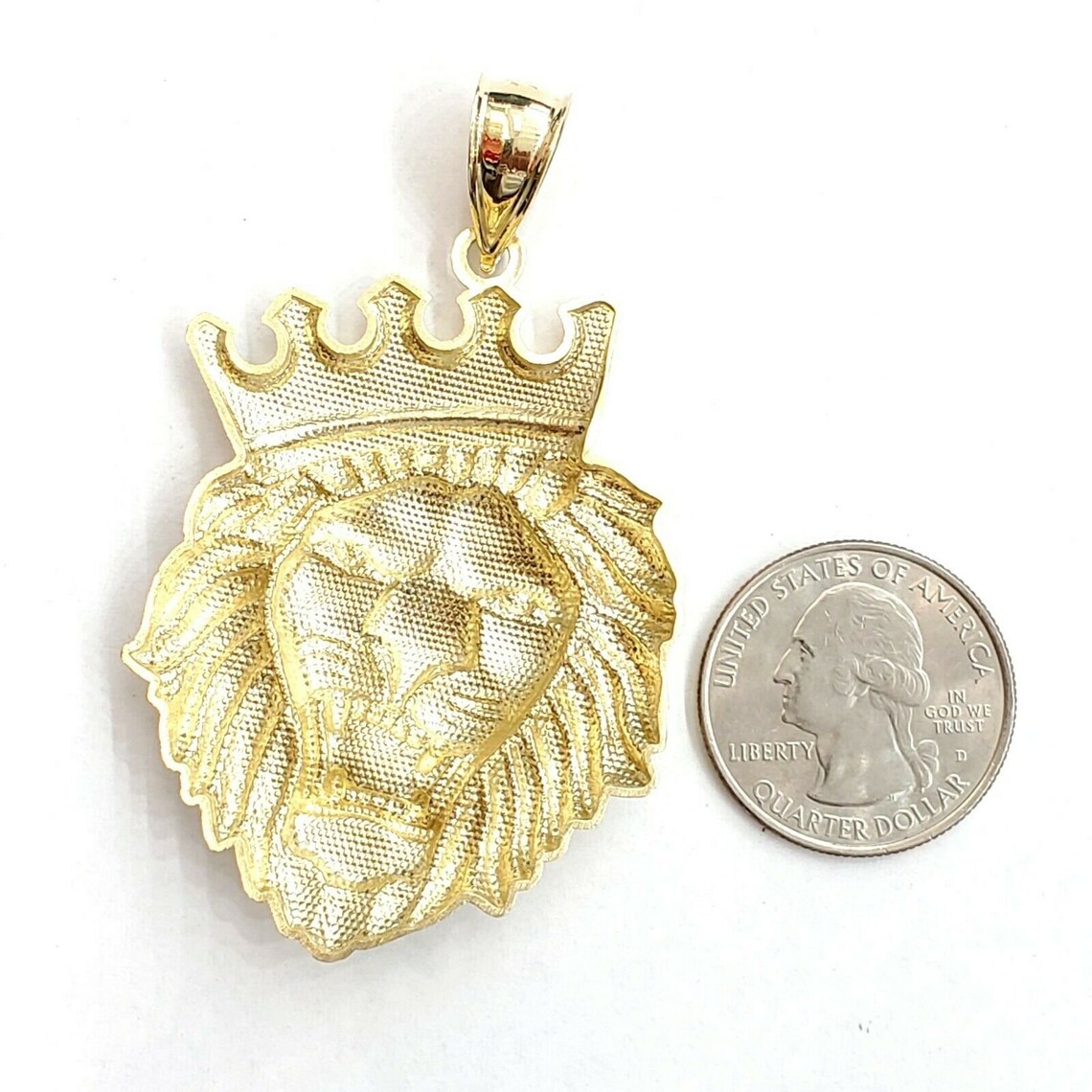 10k Yellow Gold Lion Head Face Crown Leo Zodiac Pendant Charm - Etsy
