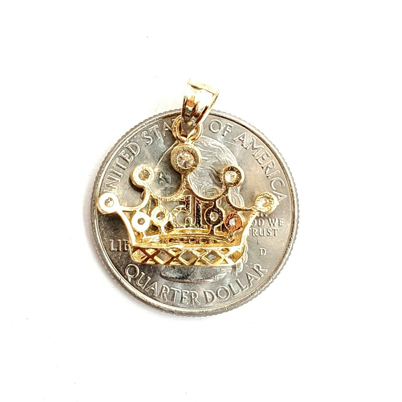 14k Yellow Gold 15 Años 15 Years Crown Pendant With Zirconia | Etsy