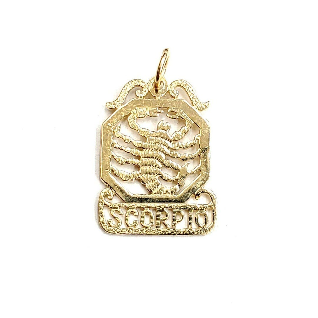 14k Yellow Gold Scorpion Zodiac Sign Astrology Pendant Charm Fine ...