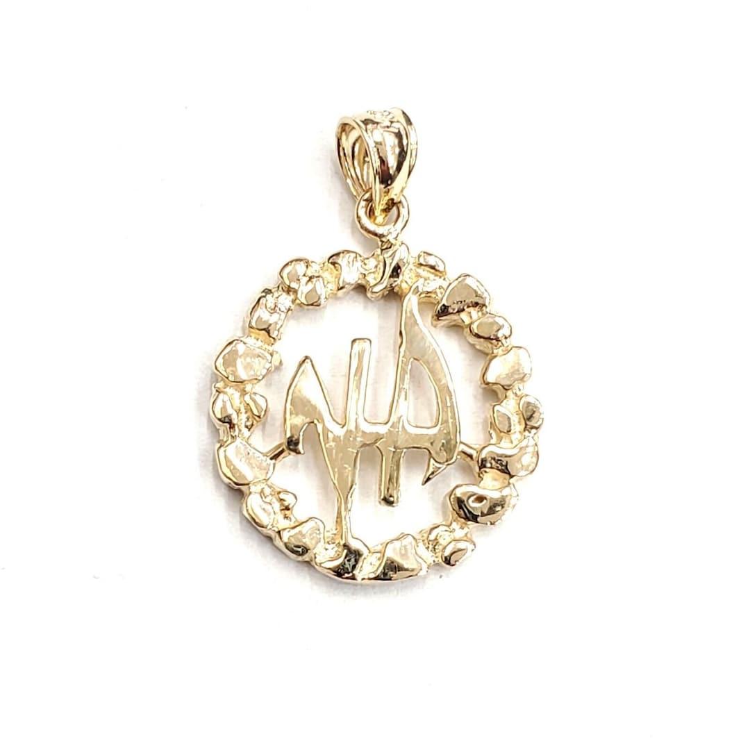 14k Yellow Gold Narcotics Anonymous Circle NA Symbol Pendant Fine ...