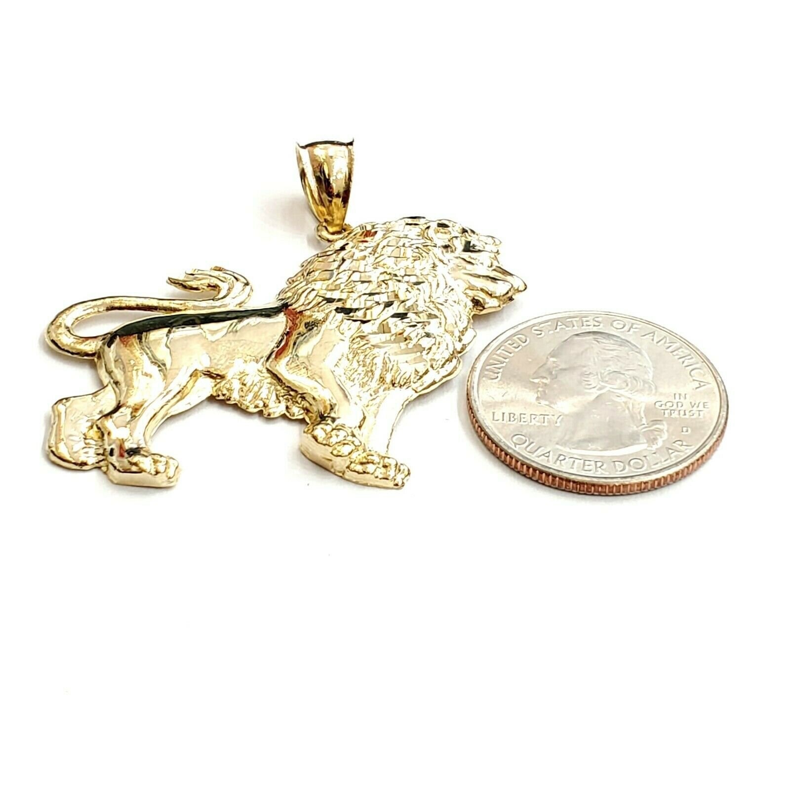 10k Yellow Gold Lion Full Body Leo Zodiac Pendant Charm Fine - Etsy