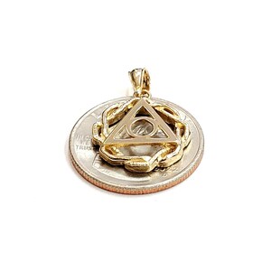 New 14k Yellow Gold Sobriety Symbol Recovery Medal Circle Triangle ...