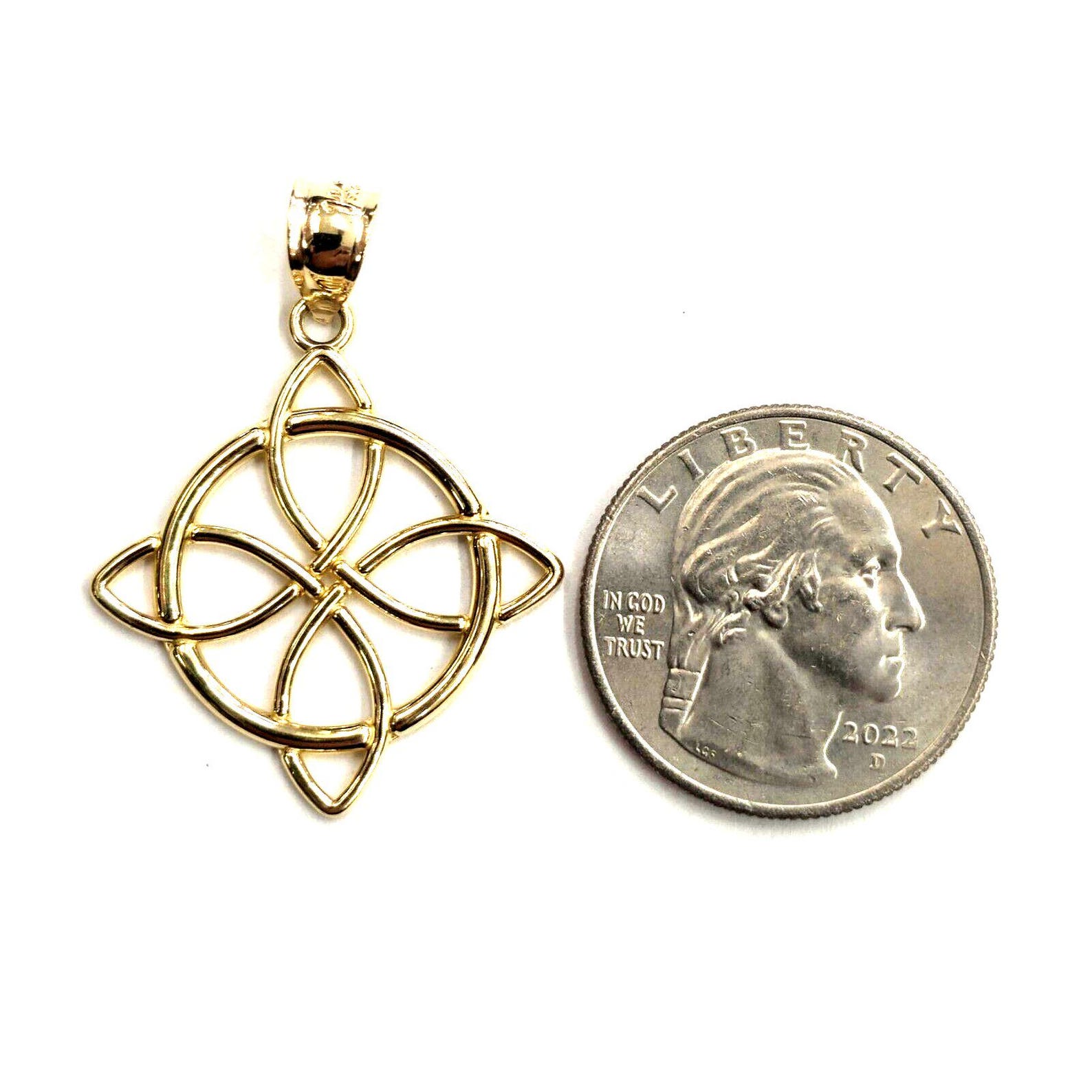 14k Yellow Gold Nudo De Bruja Witches Knot Pendant Gift Fine Jewelry ...
