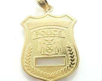 Police Badge Gold Charm - Etsy