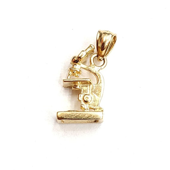 New 14k Yellow Gold 3D Microscope Pendant Charm Science Tool - Etsy