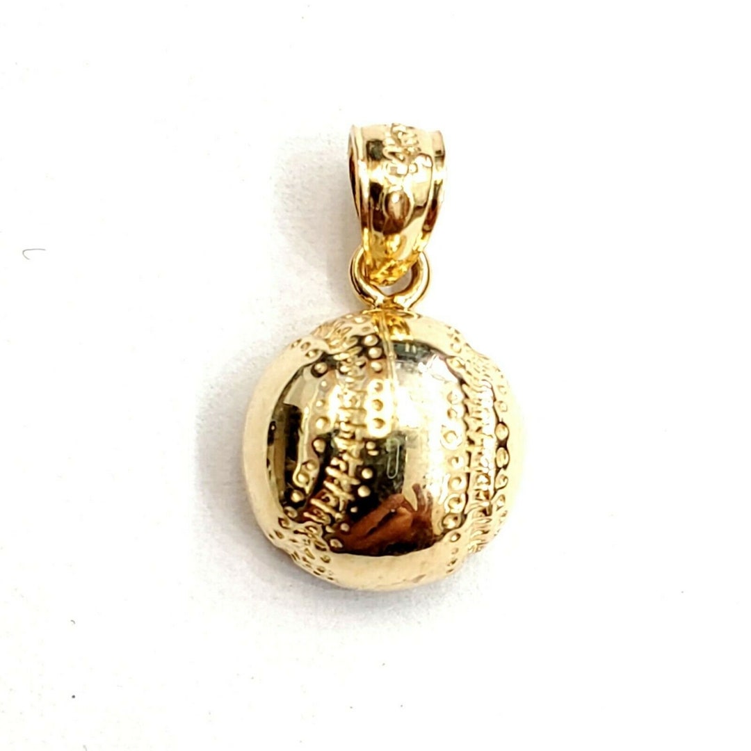 New 14k Yellow Gold Baseball Pendant Charm Sport Game Fine - Etsy