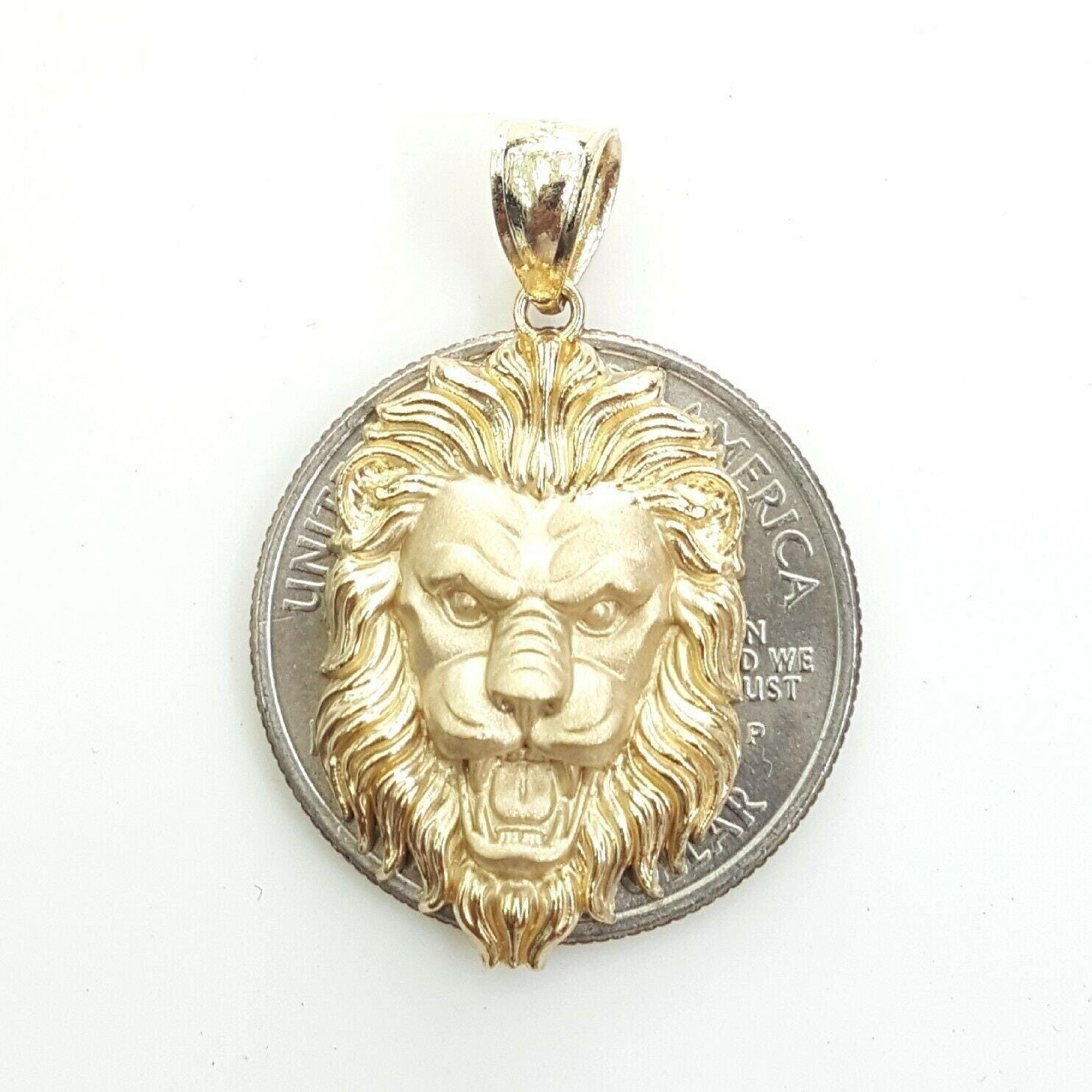 14k gold lion head medallion store