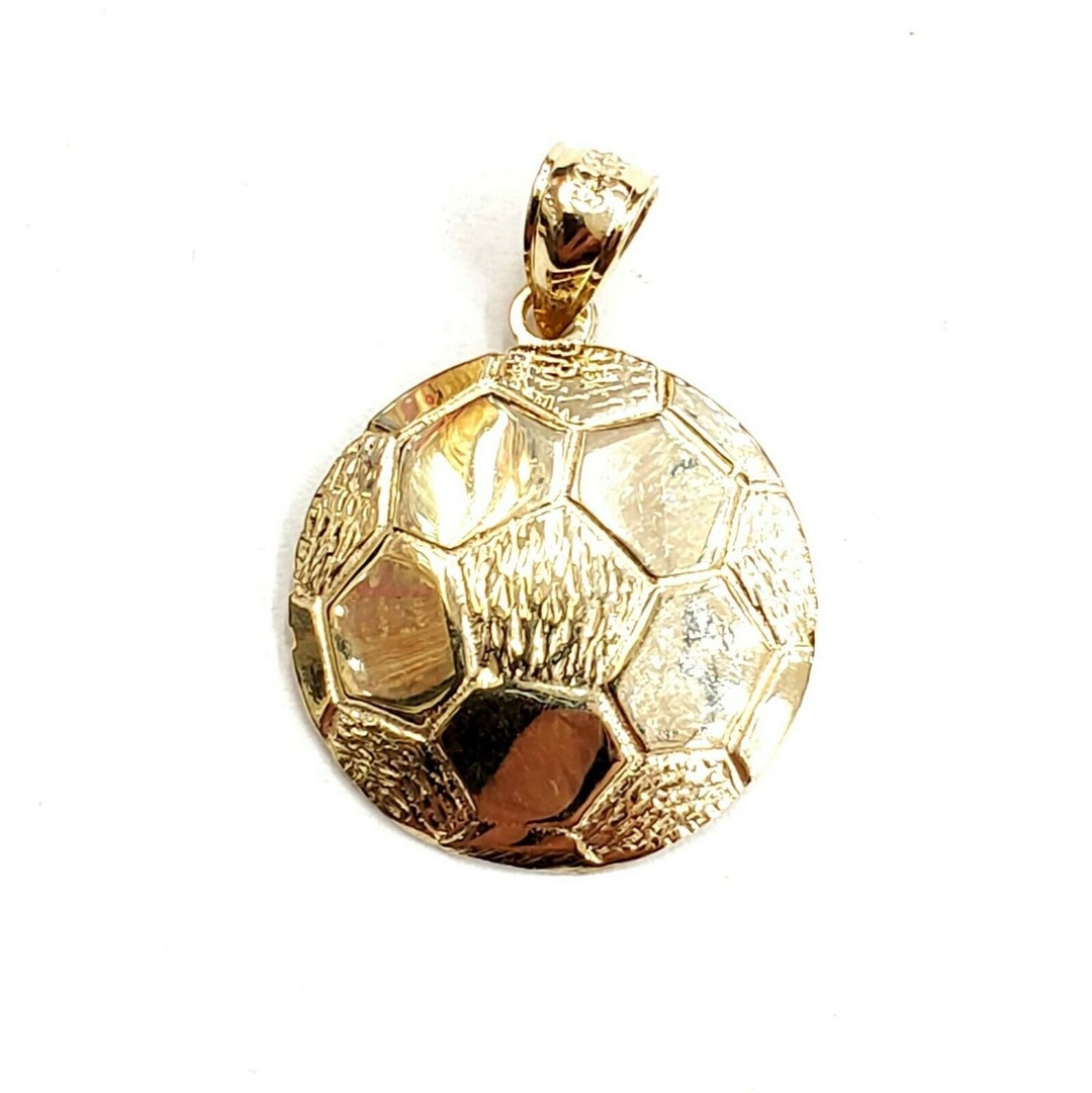 New 14k Yellow Gold Soccer Ball Pendant Charm Sport Game Fine Jewelry ...