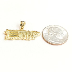 New 10k Yellow Gold Puerto Rico Outline Map Pendant Charm Gift Fine ...
