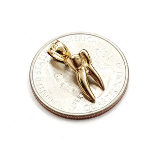 New 14k Yellow Gold Solid 3D Tooth Pendant Charm Gift Fine Jewelry 1.6g ...