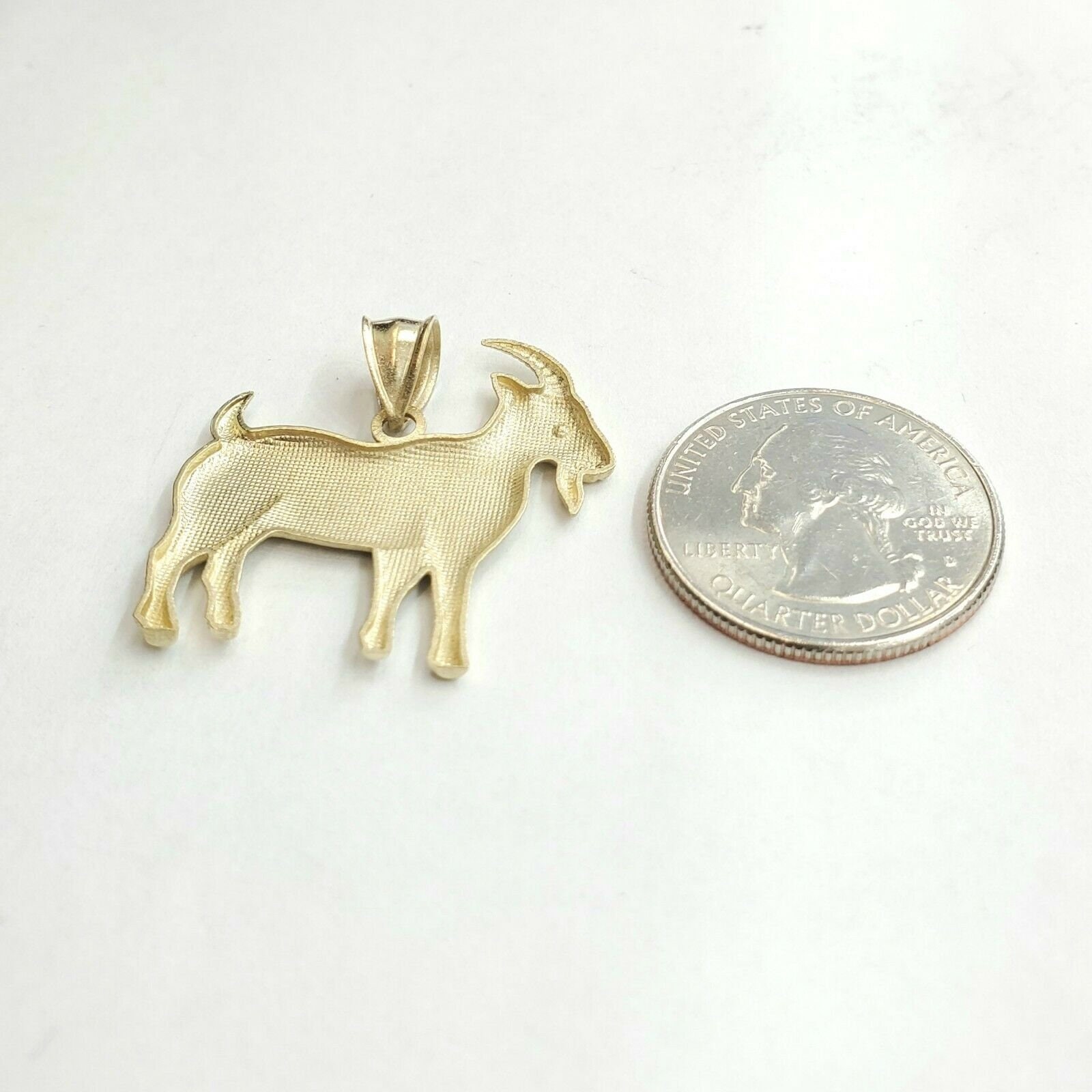New 10k yellow Gold Goat Pendant charm diamond cut animal fine | Etsy