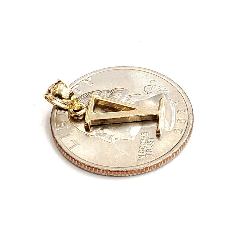 New 14KT Yellow Gold Solid Roman Number 5 Pendant Charm Gift Fine ...