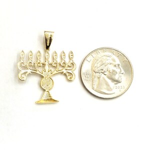 Real 14k Yellow Gold Menorah Star of David Jewish Israel Pendant ...