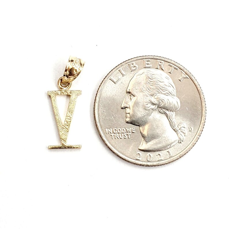 New 14KT Yellow Gold Solid Roman Number 5 Pendant Charm Gift Fine ...